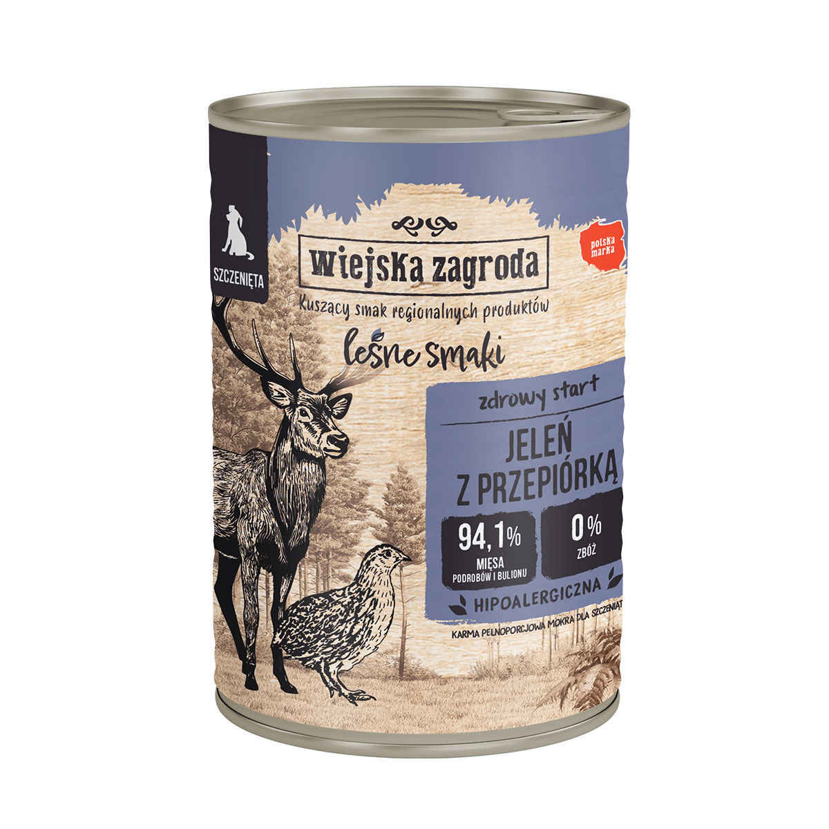 Wiejska Zagroda Leśne smaki Puppy Jeleń z przepiórką 400g - Wiejska ...