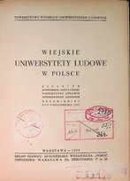 Wiejskie Uniwersytety Ludowe w Polsce, 1939 r. - Opracowanie zbiorowe | Książka w Empik