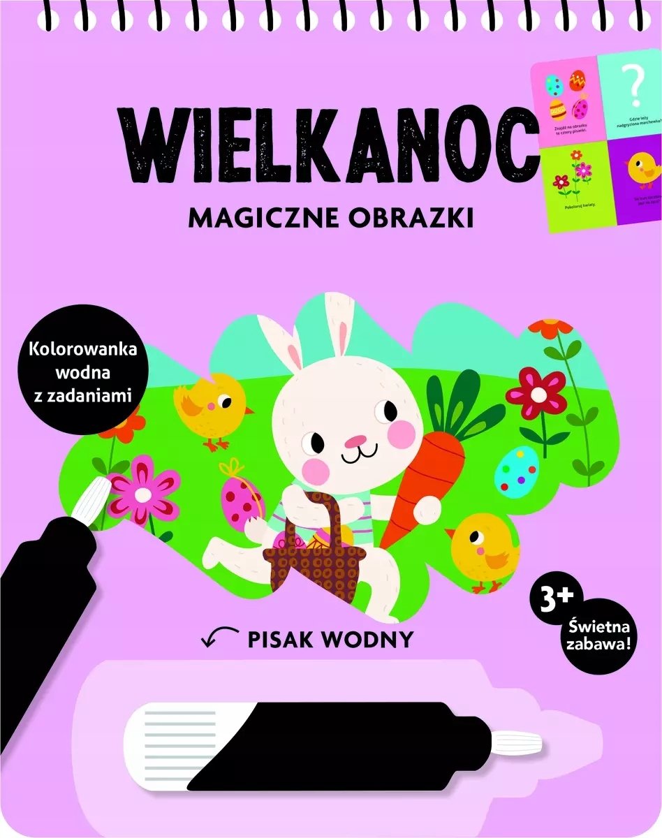 Wielkanoc. Magiczne obrazki. Kolorowanka wodna z zadaniami ...