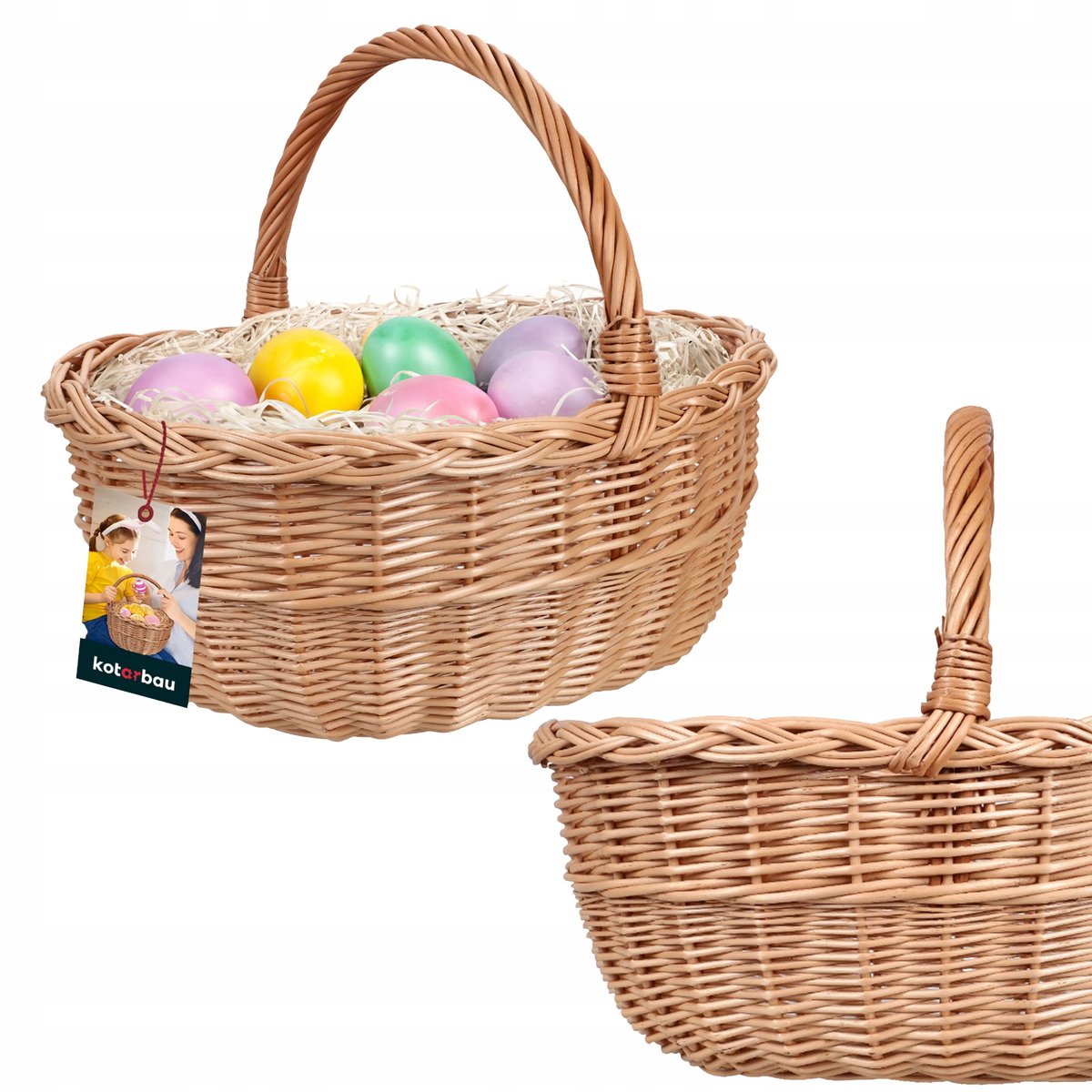 WIELKANOCNY KOSZYK WIKLINOWY ZAKUPOWY KOSZ ŚWIĘCONKA PIKNIK ZAKUPY ...