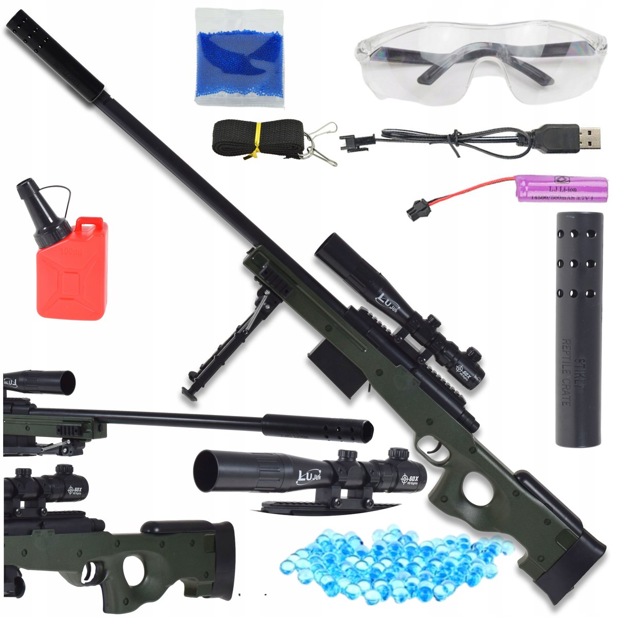 WIELKI KARABIN IMPONUJĄCY DESIGN AUTOMAT 2W1 REALISTYCZNY CELNY ZESTAW ...