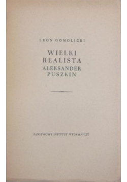 Wielki Realista Aleksander Puszkin - | Książka w Empik