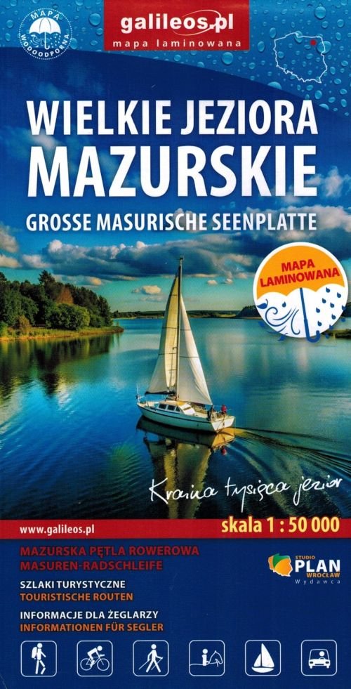 Wielkie Jeziora Mazurskie / Mazury. Laminowana mapa turystyczna ...