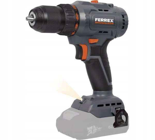 Wiertarko-Wkrętarka Akumulatorowa Bezszczotkowa Ferrex 20V Cdt218Bff.9 ...