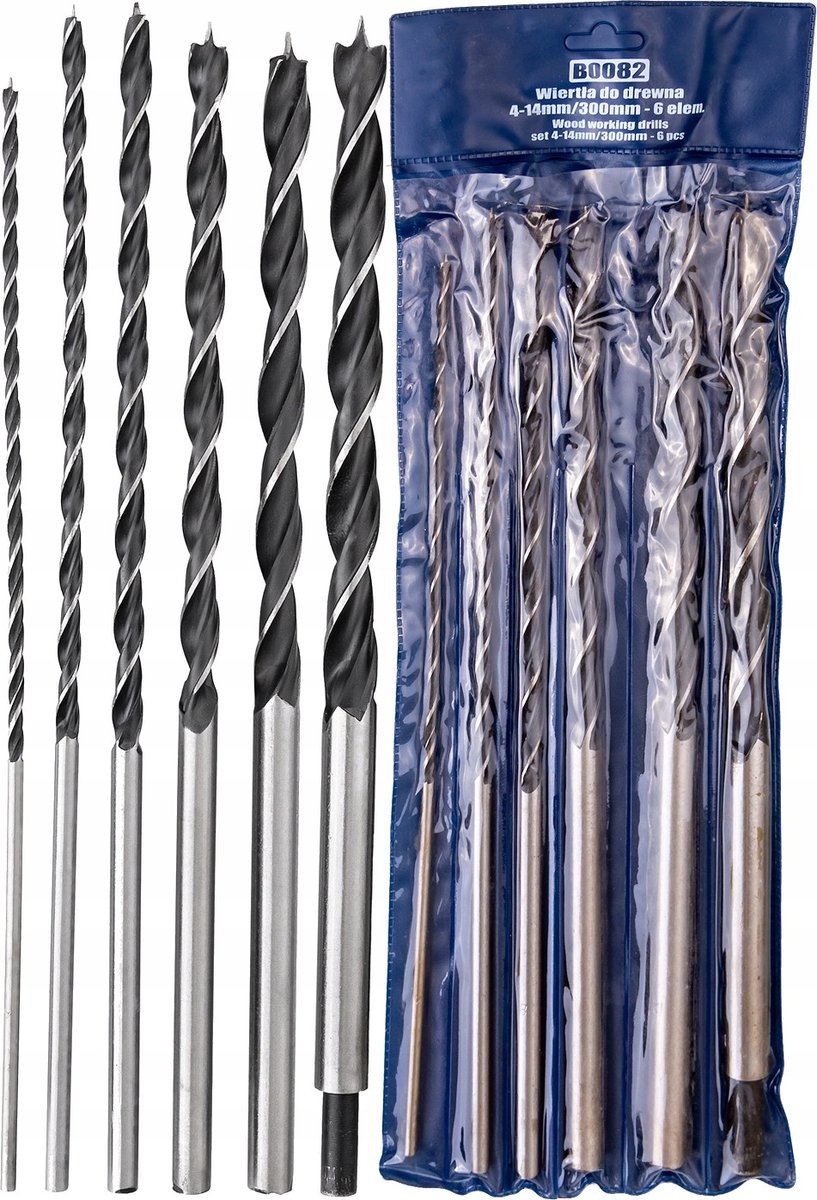 Wiertła Do Drewna Długie 6 Szt 300Mm 4-14Mm B0082 - Inna marka | Sklep ...