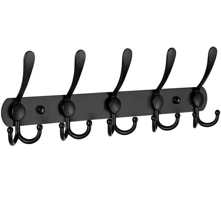 WIESZAK do przedpokoju 15 haczyków wiszący stalowy 40,5cm czarny DA200 - Aptel | Sklep EMPIK.COM