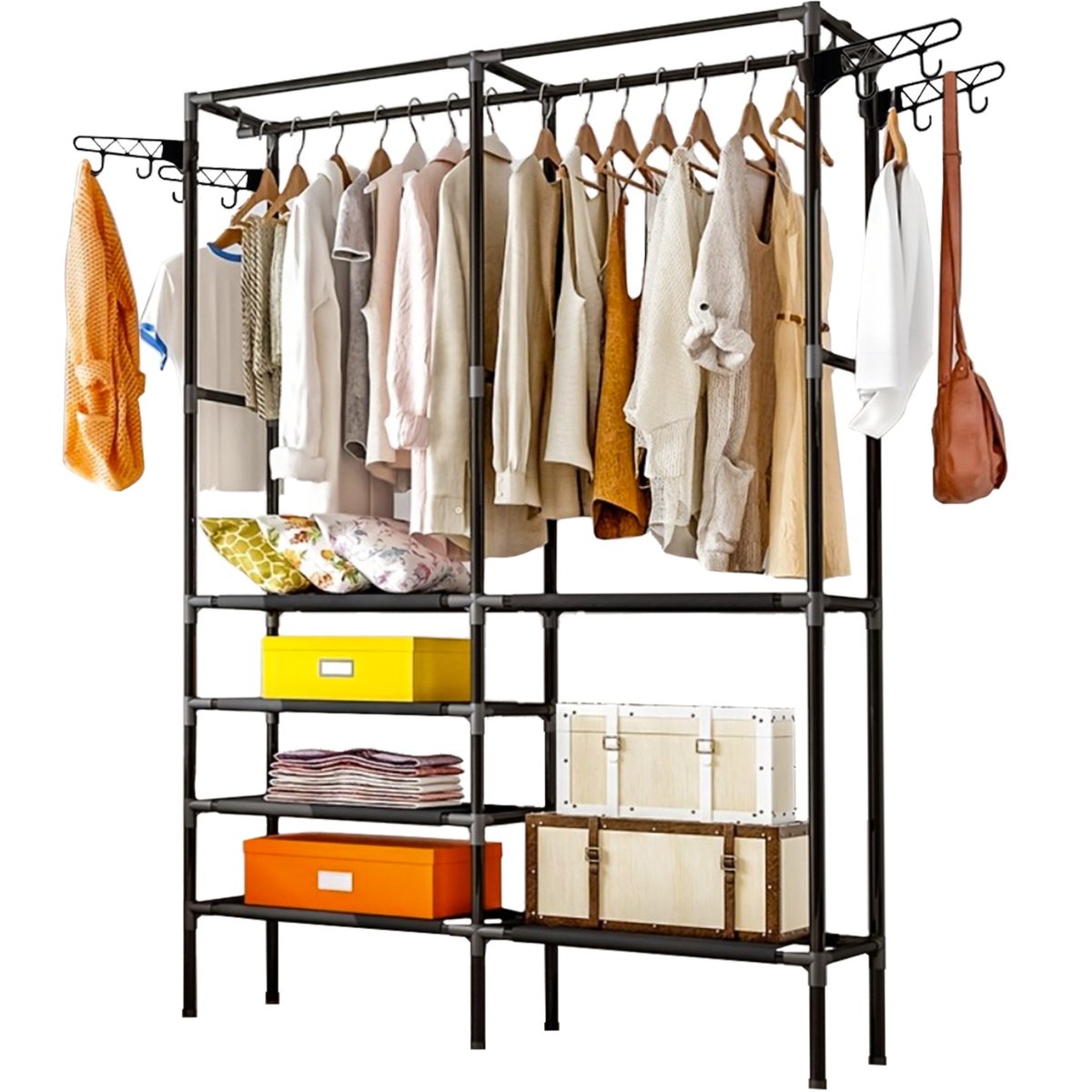 Wieszak Na Ubrania Buty Podwójny Stojak Stojący Loft Duży Szafa ...