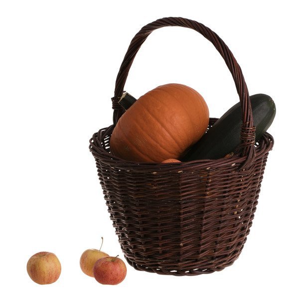 Wiklinowy kosz ogrodowy doniczka okrągły kosz na taras do ogrodu na działkę Ø27 H22/33 cm ...