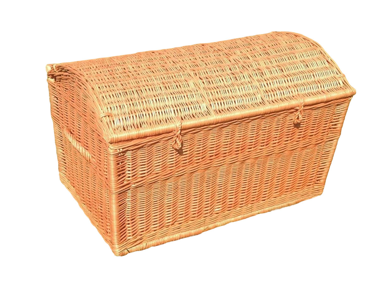 Wiklinowy skrzynia 60cm z pokrywą Duży. Kufer pirata ręcznie robiony ...