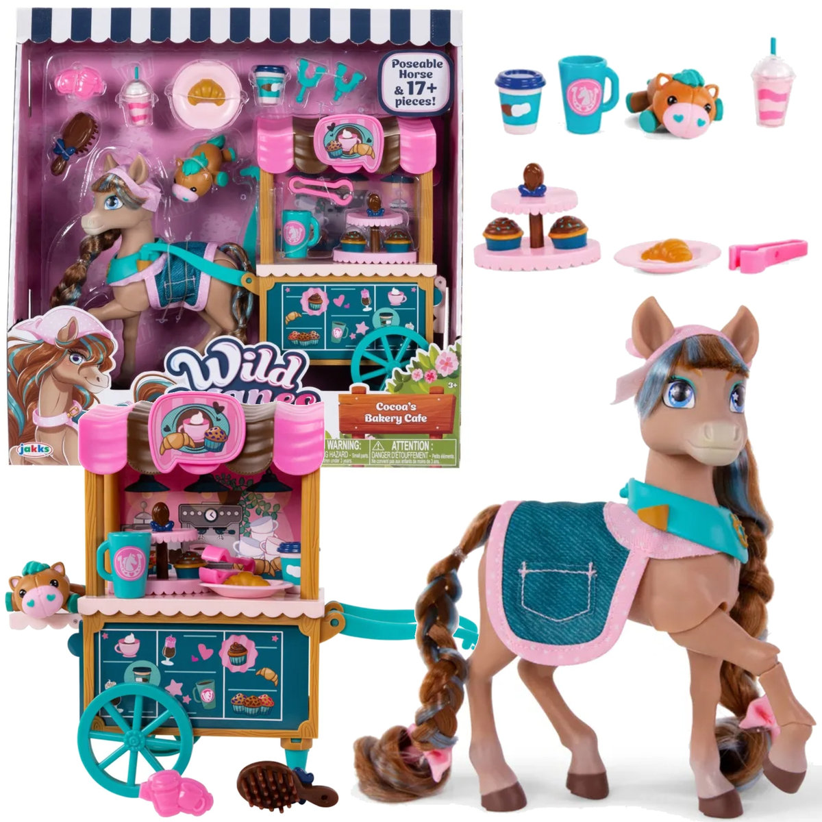 Wild Manes Zestaw Konik Figurka Cocoa wózek z kawiarnią + akcesoria 20 ...