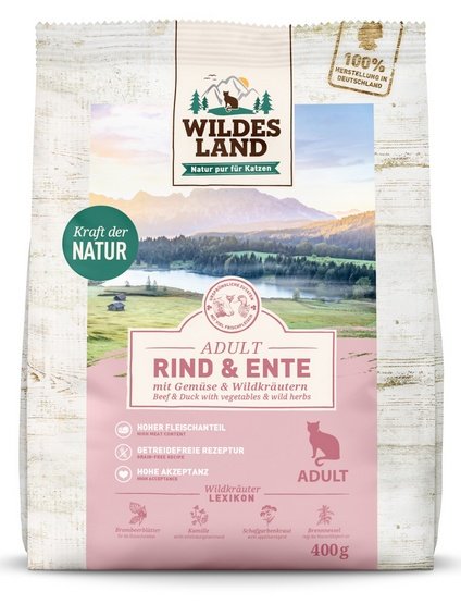 Wildes Land Cat Classic Adult Rind & Ente 400g - Inny producent | Sklep ...