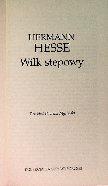 Wilk stepowy - Hesse Hermann | Książka w Empik