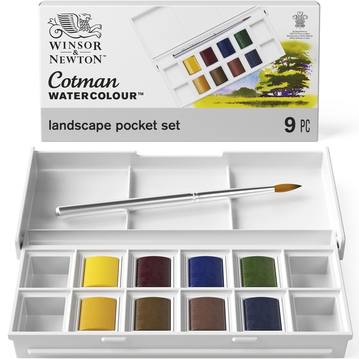 Winsor&Newton Cotman, zestaw farb akwarelowych w półkostkach, Landscape ...