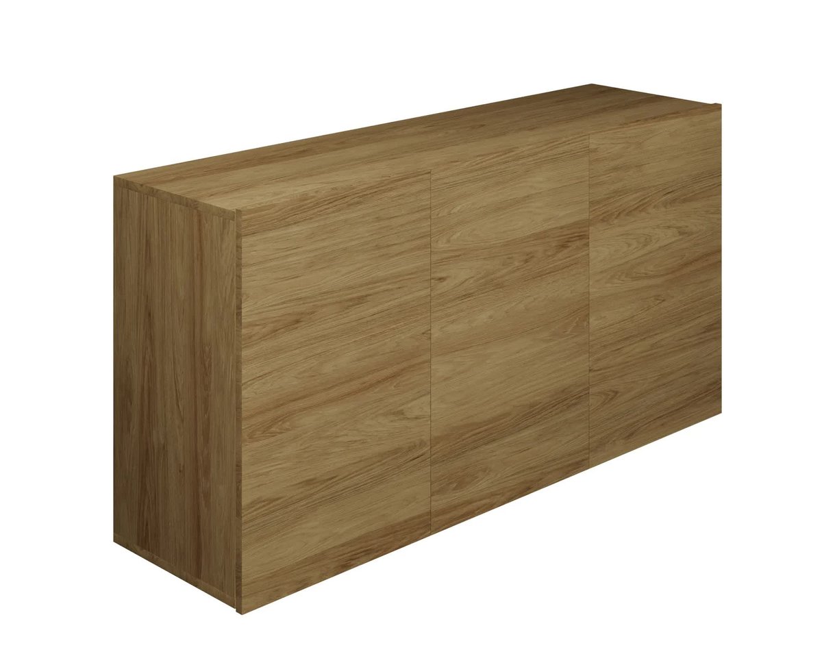Wisząca komoda z gładkim frontem dąb hikora - berloni 3x - Elior ...