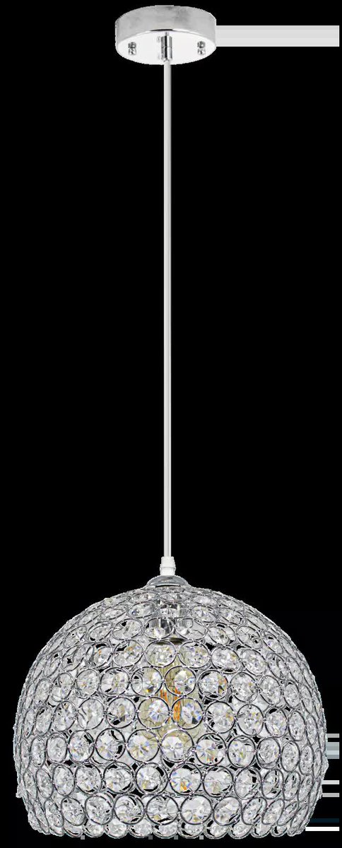 Wisząca lampa salonowa ELM5159/1 8C kryształowa kopuła chrom - Mdeco ...
