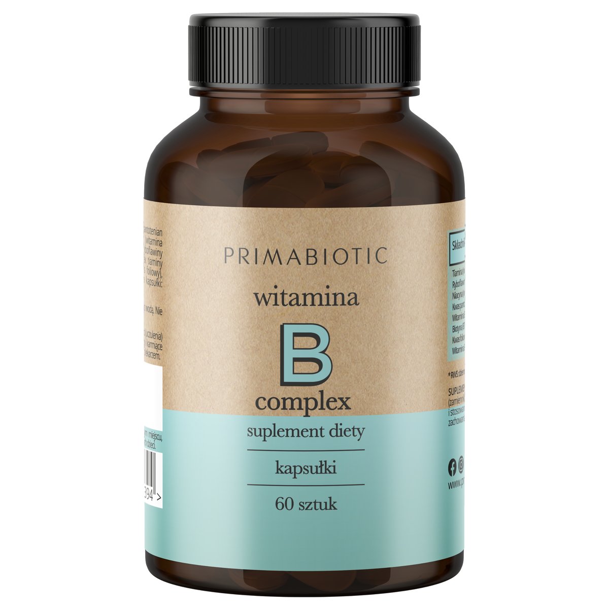 WITAMINA B COMPLEX PRIMABIOTIC 60 kaps. Odporność Układ Nerwowy Cholesterol | Sklep EMPIK.COM