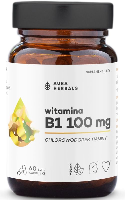 Witamina B1 100 mg - tiamina - 60 kapsułek Aura Herbals | Sklep EMPIK.COM