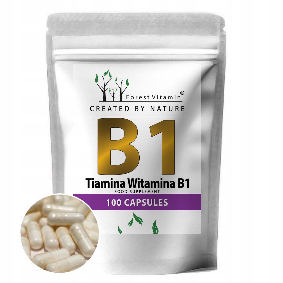 Witamina B1 Tiamina 100 Mg 100kaps Energia Koncentracja Serce Mózg ...
