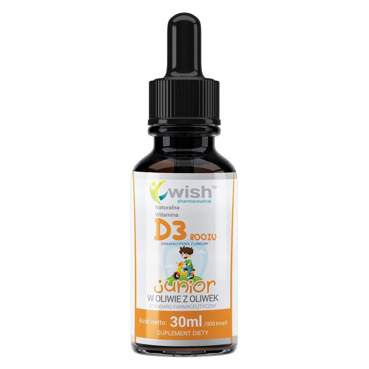 Witamina D3 Junior 800Iu Krople Dla Dzieci Odporność 30 Ml / 900 Kropli ...