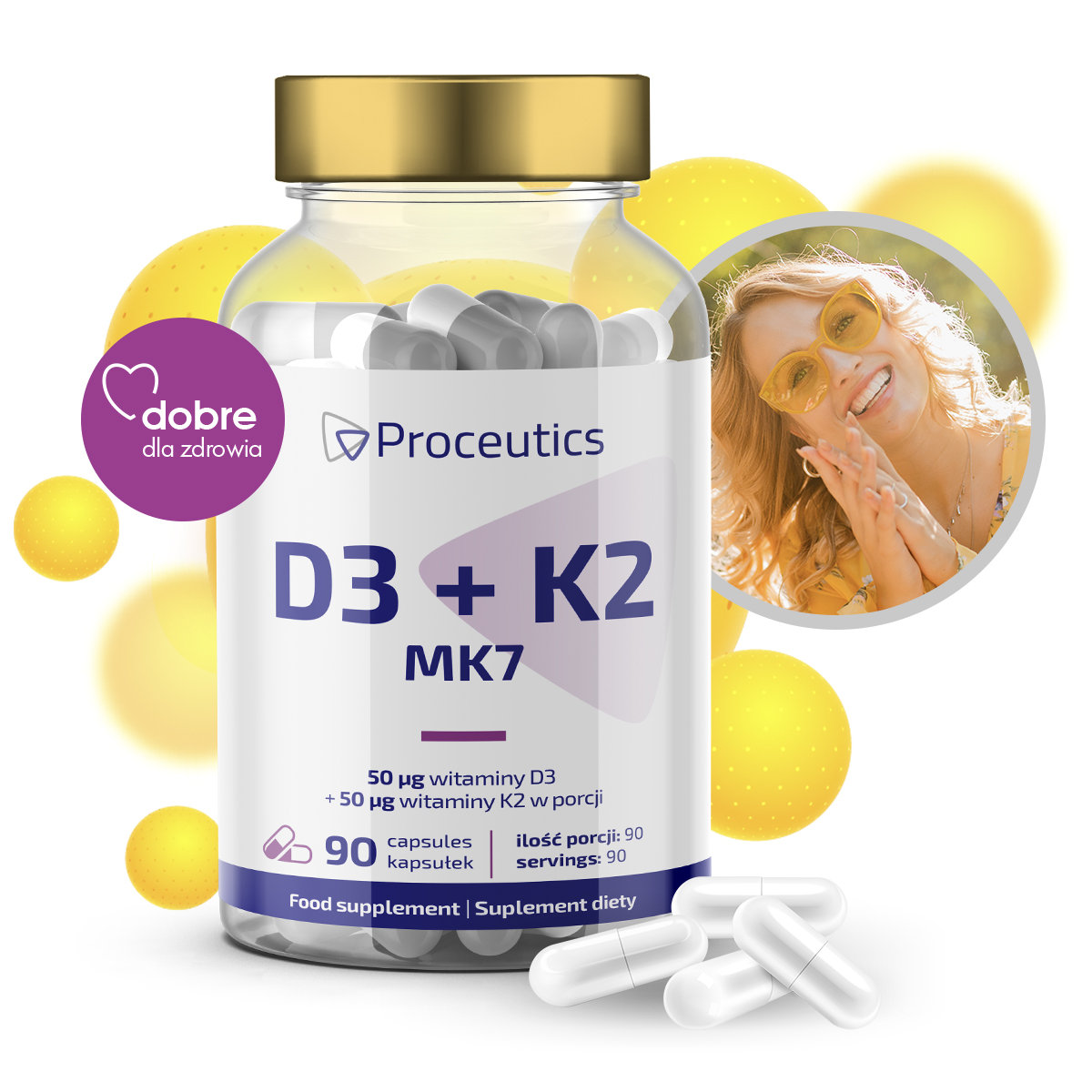 Witamina D3 K2 MK-7 2000 IU, Mocne Kości, 90 kaps. | Sklep EMPIK.COM