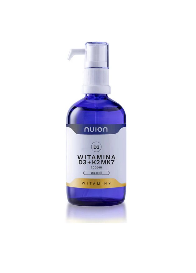 Witamina D3K2MK7 2000 IU NUION, suplement diety w oleju, 380 porcji ...