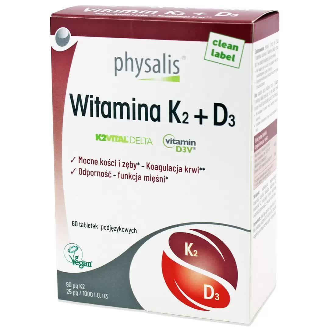 Witamina K2 + D3 60 Tabletek Podjęzykowych - Physalis | Sklep EMPIK.COM