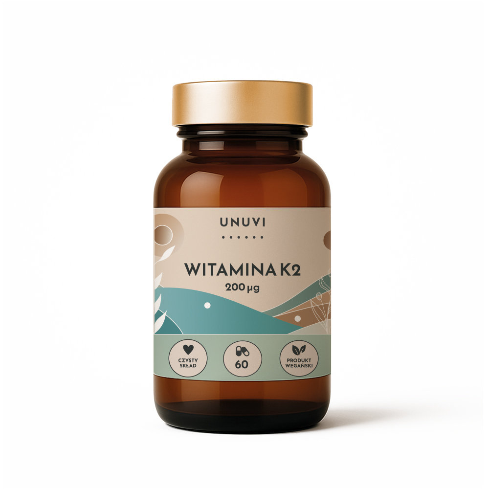 Witamina K2 MK-7 200 mcg 60 kapsułek wege ZDROWE SERCE KOŚCI UNUVI ...