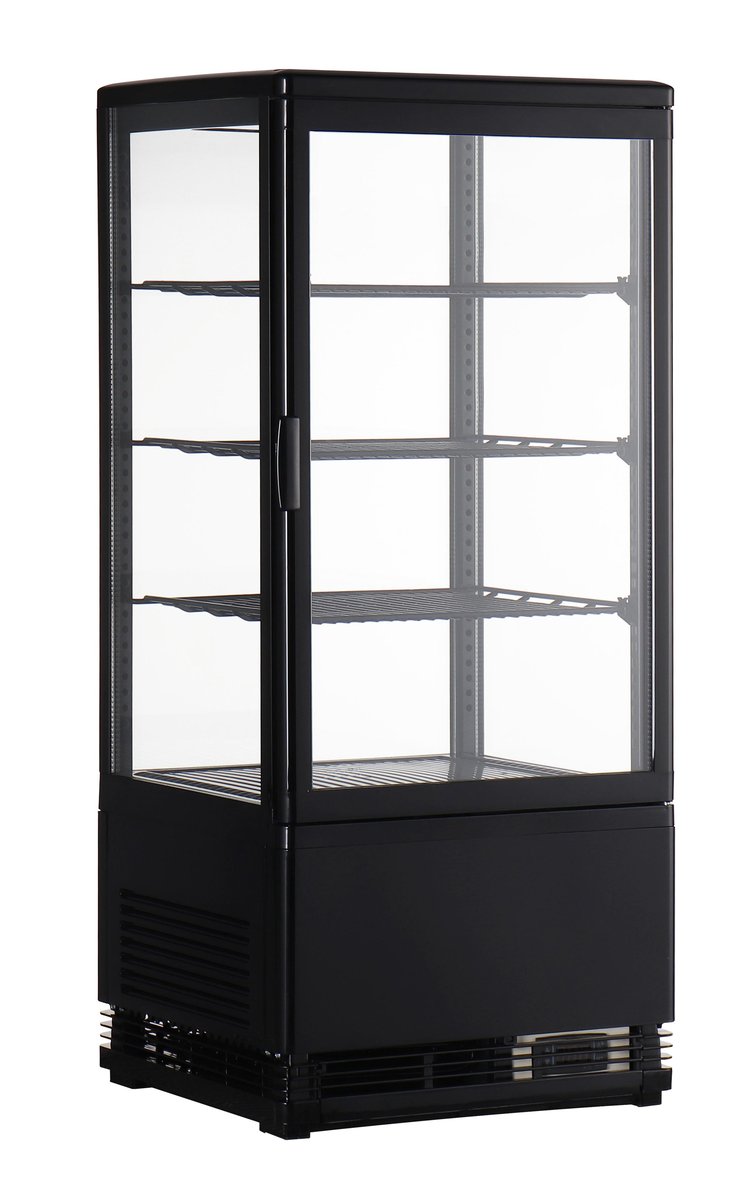 Witryna chłodnicza nastawna czarna z oświetleniem LED, 78 l ...