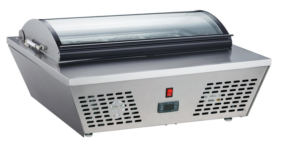 Witryna chłodnicza nastawna z 8 pojemnikami GN 1/6 100mm, 67 l, 767x612x328 mm | TECHNICA, Cold ...