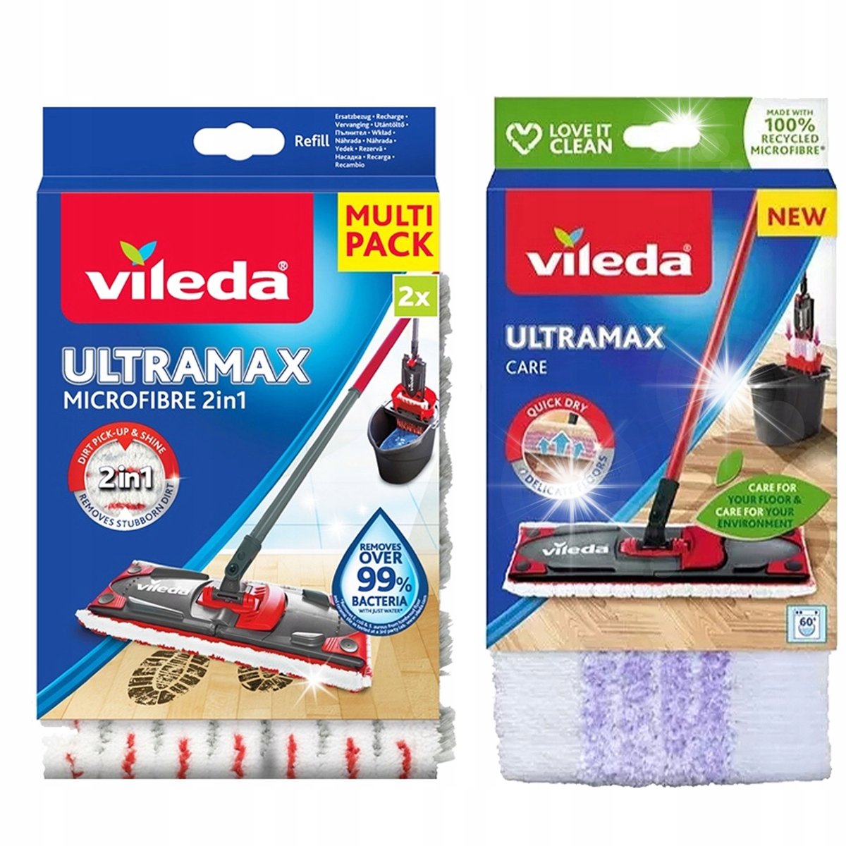 Wkład do mopa VILEDA Ultramax Ultramat TURBO 2 szt + Vileda Ultramax ...