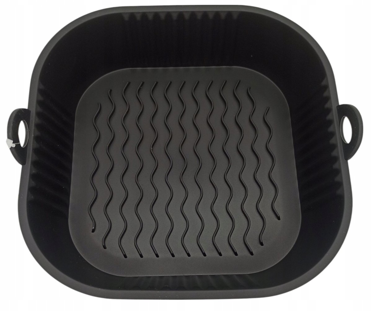 WKŁAD SILIKONOWY DO AIR FRYERA FRYTKOWNICY BEZ BPA CZARNY 22 x 22 x 5 ...