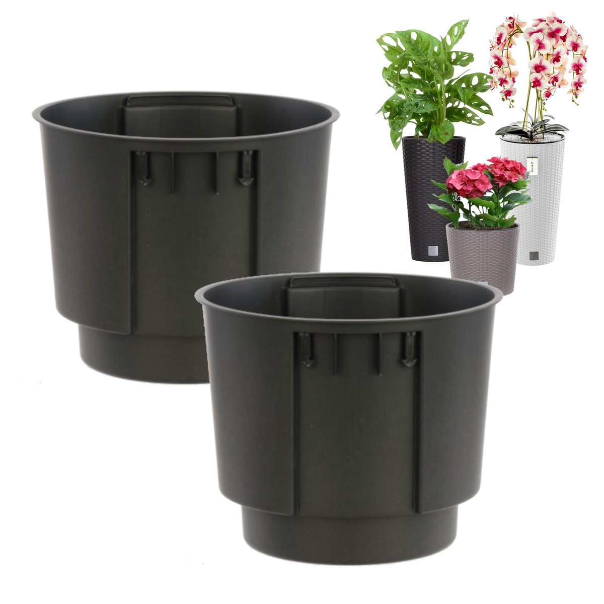 Wkład wymienny z uchwytami kpl 2 szt Ø37,5 cm 35L do doniczek Prosperplast - Botle | Sklep EMPIK.COM