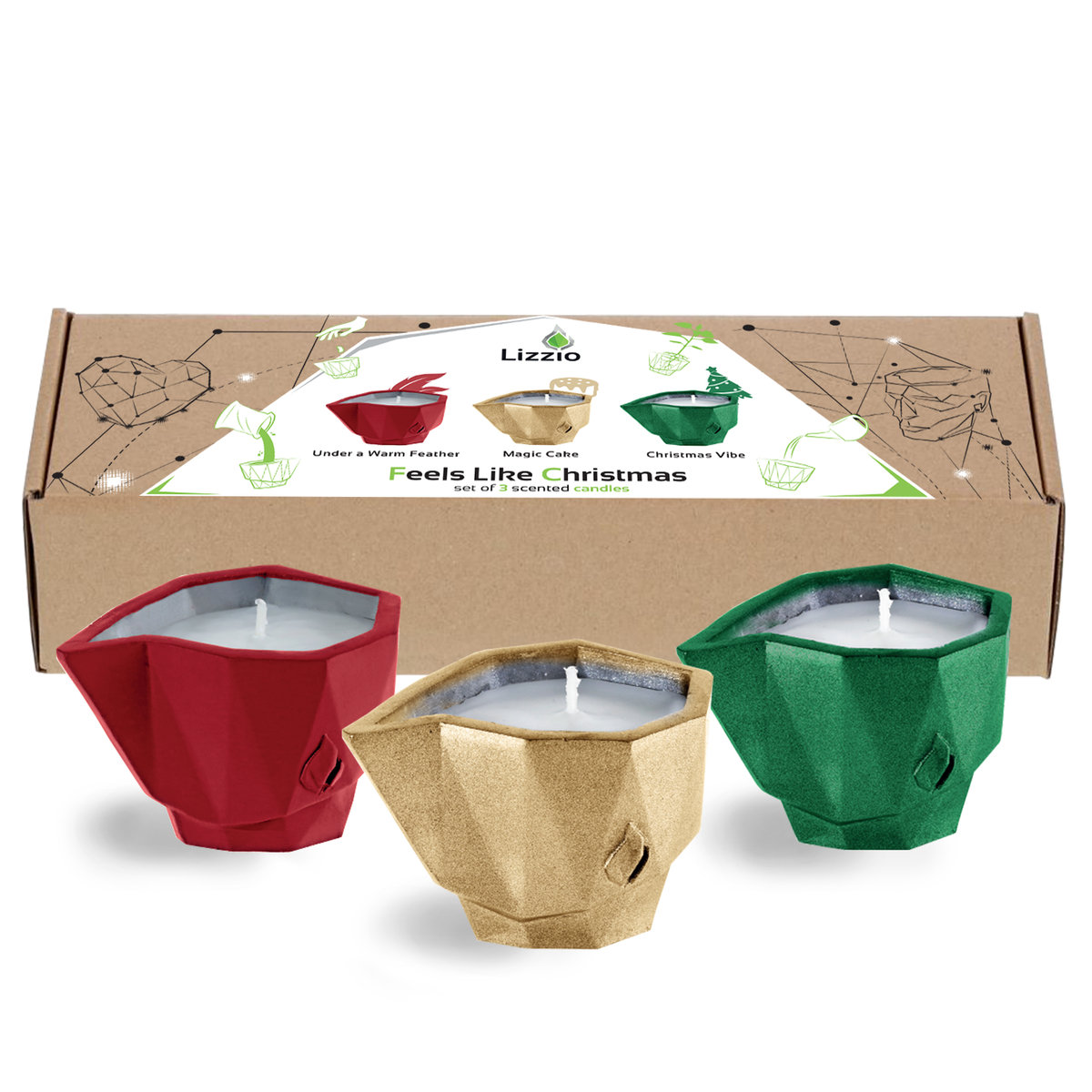 Wkłady do świecy Lizzio Reffill 3-pack Feels Like Christmas - Lizzio ...