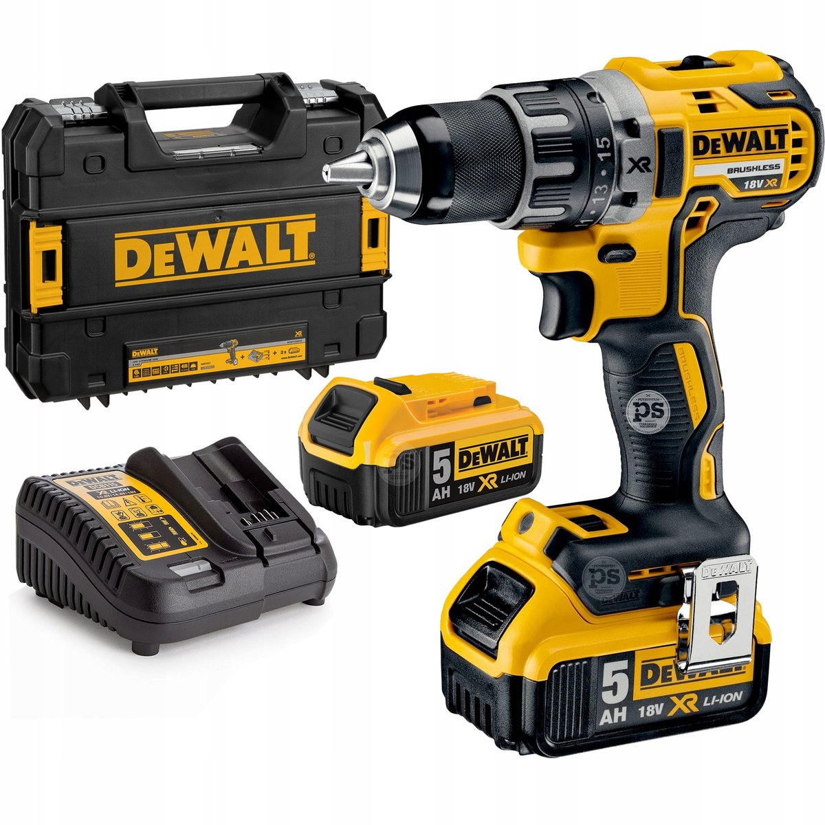 Wkrętarka akumulatorowa DeWalt DCD796P2-QW 18V 2 szt. aku. 5Ah 27-70Nm ...