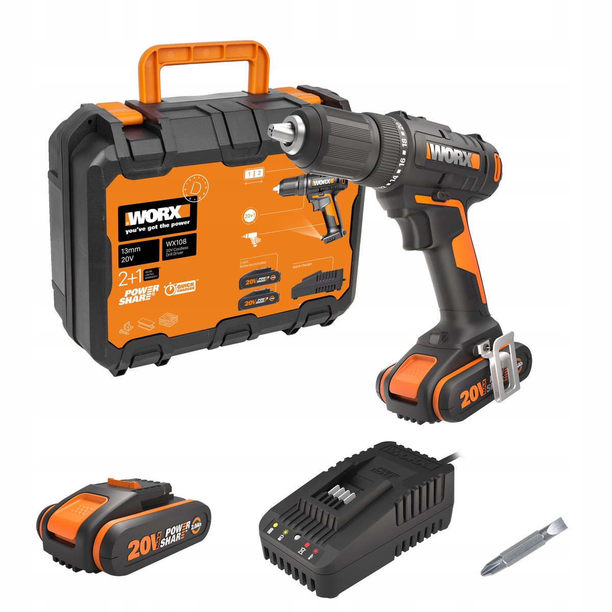 Wkrętarka Akumulatorowa Worx Wx108 20V 45Nm Led - WORX | Sklep EMPIK.COM