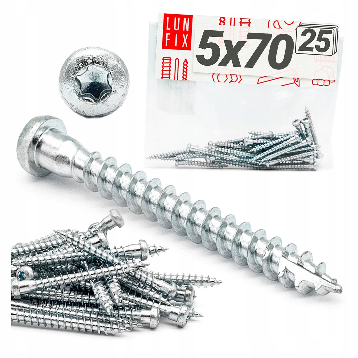 Wkręty ciesielskie ANCHOR 5x70mm do łączników kątowników WKLC 25szt ...