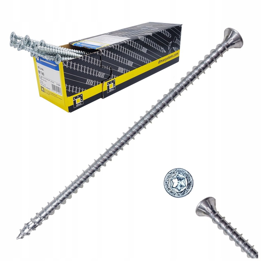 Wkręty ciesielskie do drewna 8x240 z pełnym gwintem stożkowe 50 szt ...