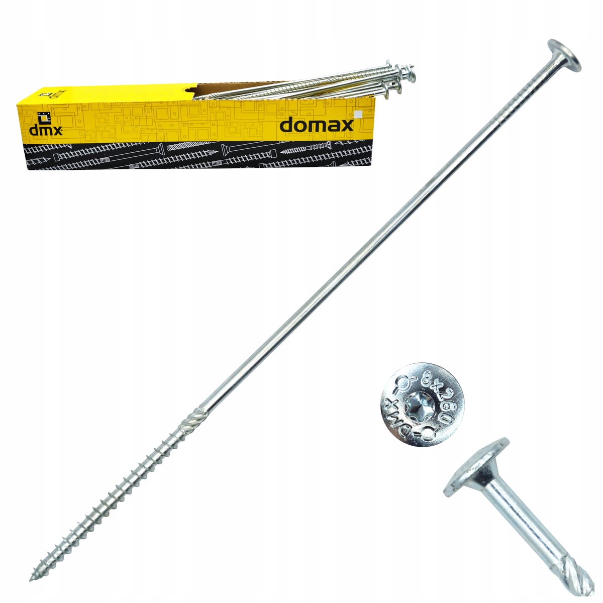 Wkręty Ciesielskie do drewna talerzykowe 8X400 mm 50szt z łbem ZNG ...