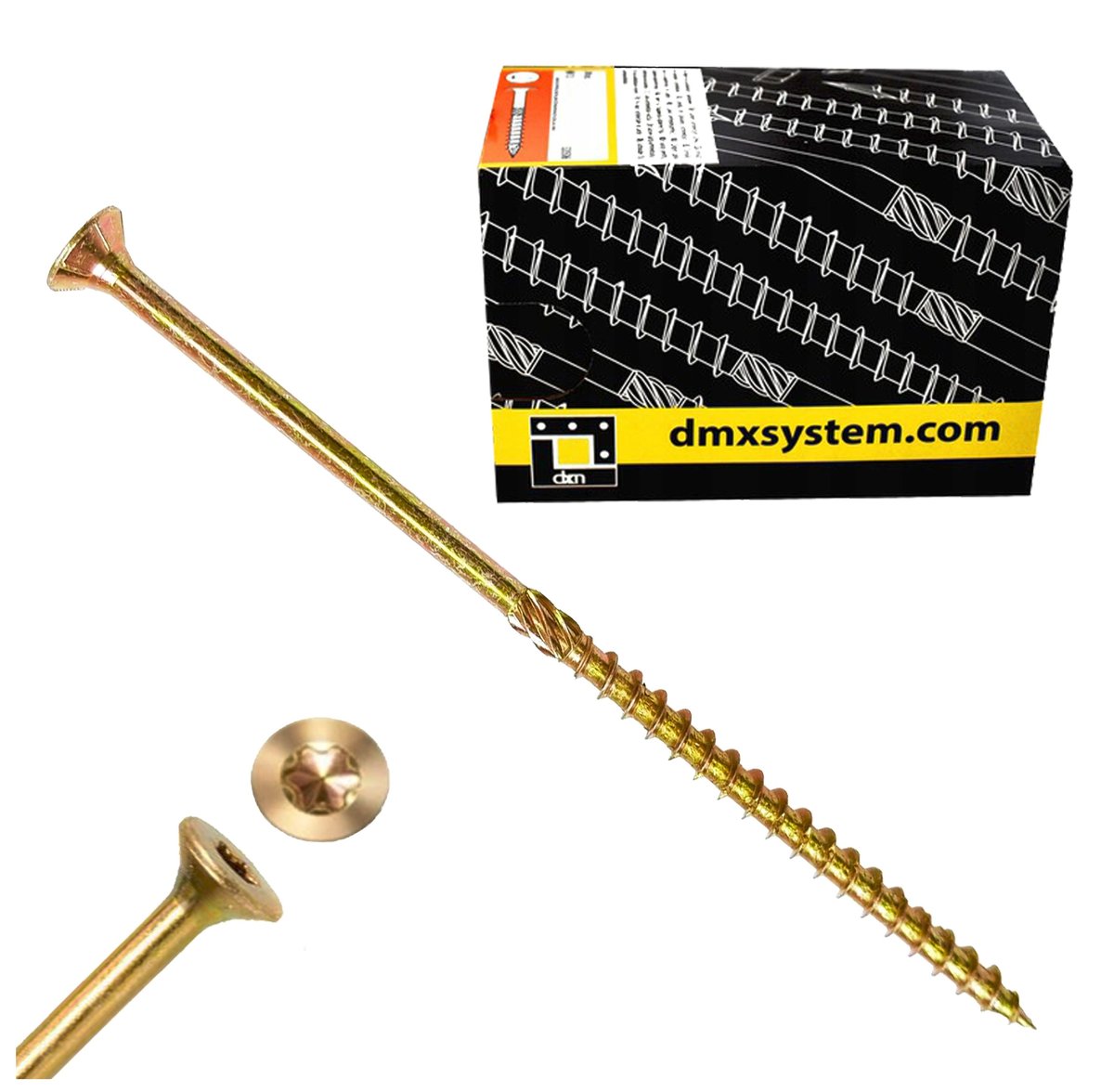 Wkręty ciesielskie z łbem stożkowym 6mm - CS - karton 6x100 (100 Szt ...