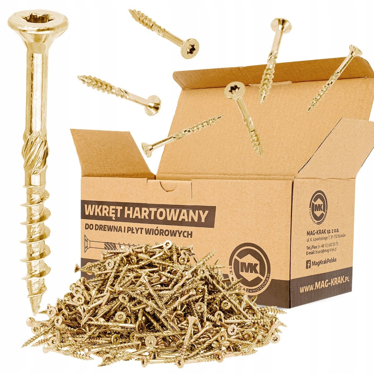 WKRĘTY DO DREWNA CIESIELSKIE TX20 4 x 60 mm 500 szt. ŚRUBY STALOWE TORX ...