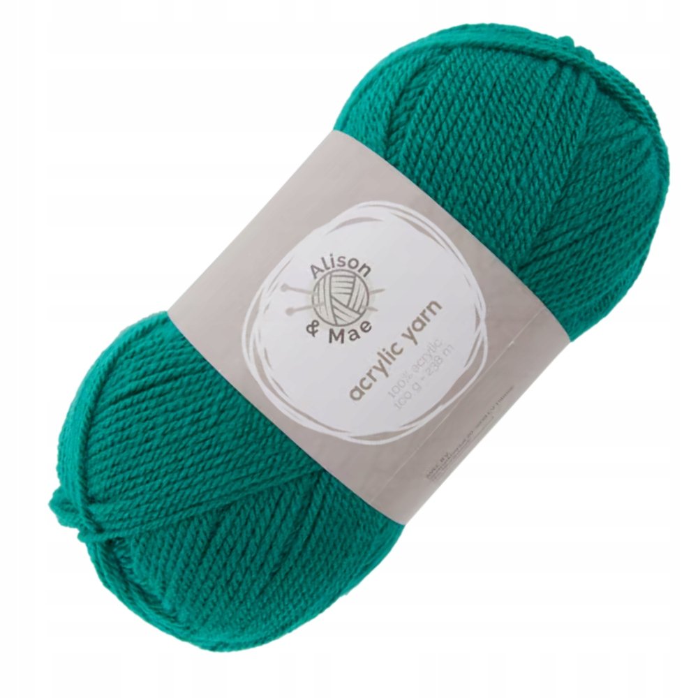 Włóczka Akrylowa 100g 238m Zielona - Alison & Mae | Sklep EMPIK.COM