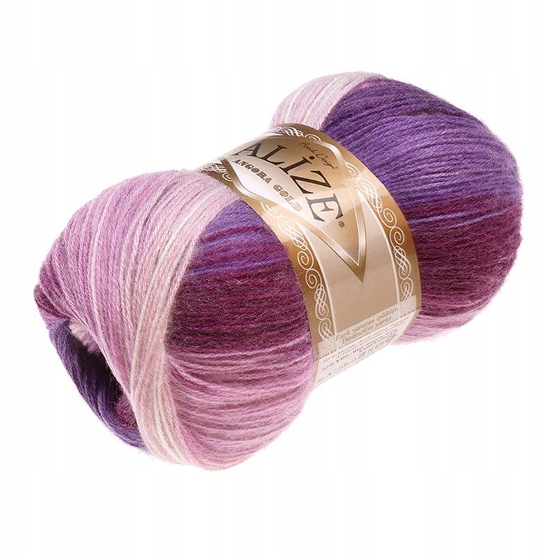 Włóczka Alize Angora Gold Batik z wełną 100g/550m 2630 FIOLETOWA ...