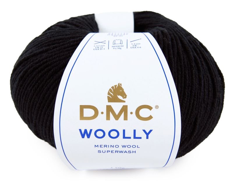 Włóczka DMC Woolly 100% wełna merino kol. 02 czarny - Inna marka ...