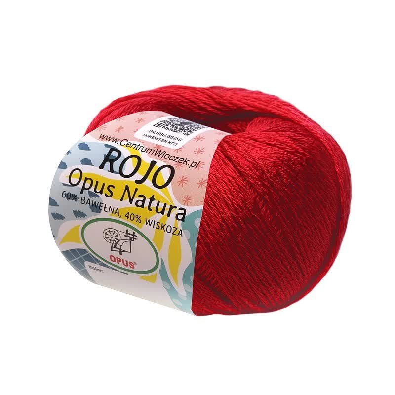 Włóczka wiskozowa Opus Natura Rojo nr 009 czerwony błyszcząca na lato 120m - Opus Natura | Sklep ...