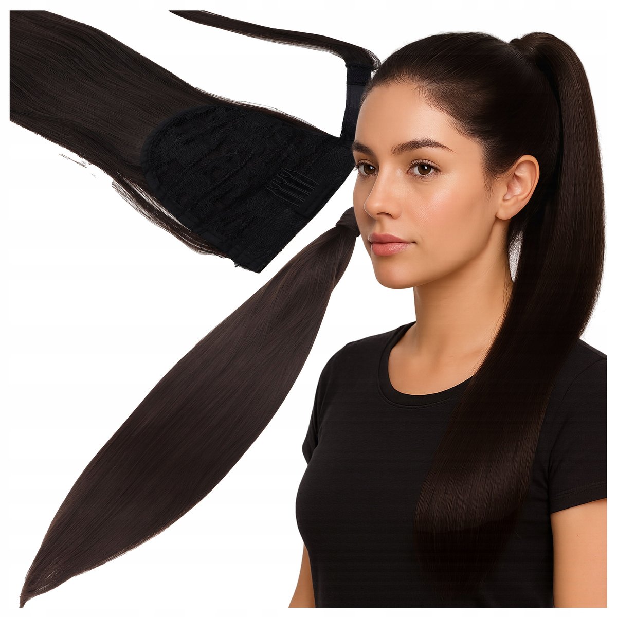 Włosy Syntetyczne Doczepiane Kucyk Kitka Dopinka Treska 60 cm jak ...