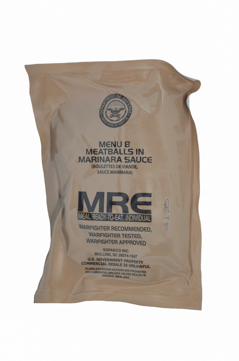 Wojskowa racja żywnościowa USA Army MRE 8 klopsiki w sosie Marinara ...