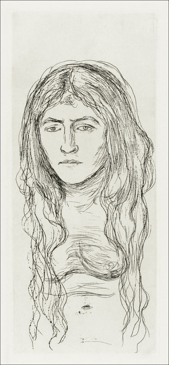 Woman with Long Hair (1896), Edvard Munch - plakat / AAALOE - Inna ...