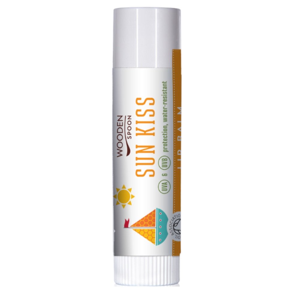 Wooden Spoon, Sun Kiss, Organiczny balsam do ust z filtrem, 4.3 ml ...