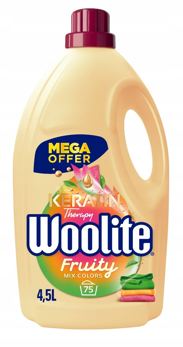 WOOLITE COLOR Płyn do prania kolorów z kreatyną Owocowy zapach 4,5 L ...
