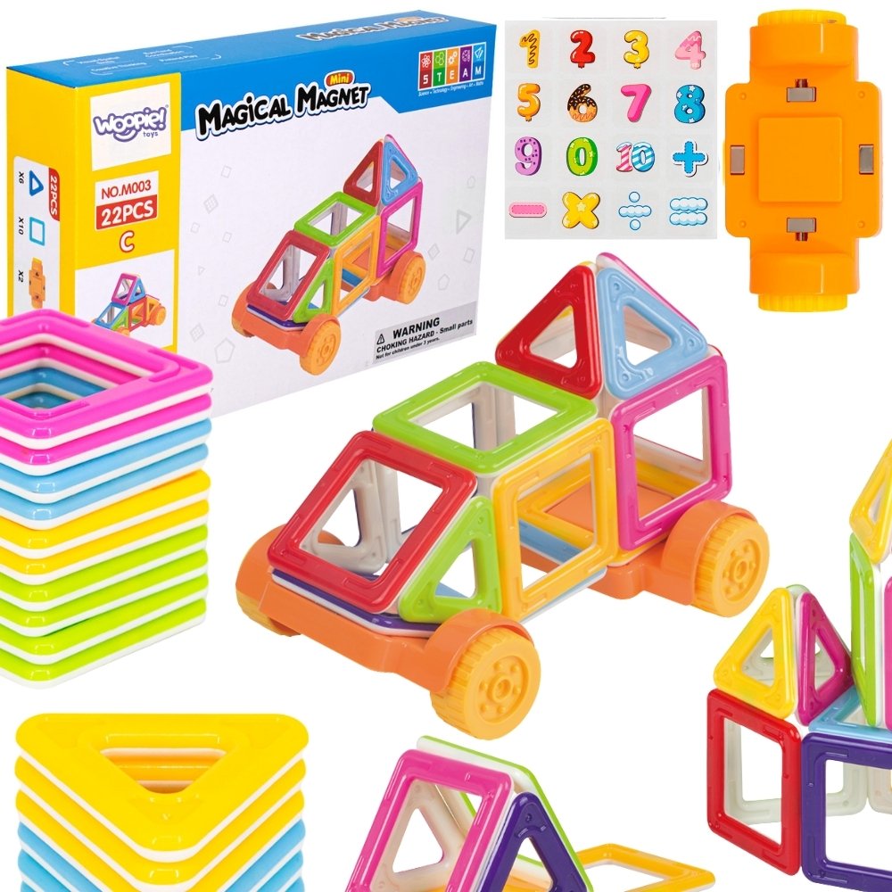 WOOPIE Klocki magnetyczne 22 el pojazdy i budowle 3D STEAM - Woopie ...